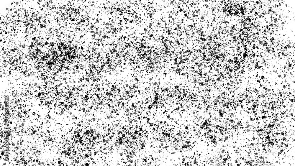 Abstract black dust isolated on white background, grainy overlay ...