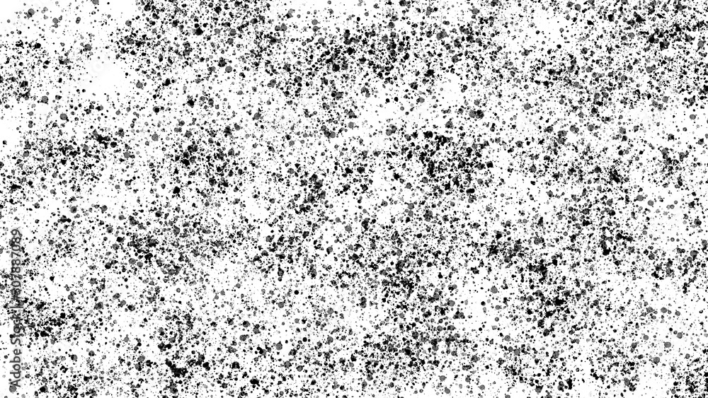 Abstract black dust isolated on white background, grainy overlay ...