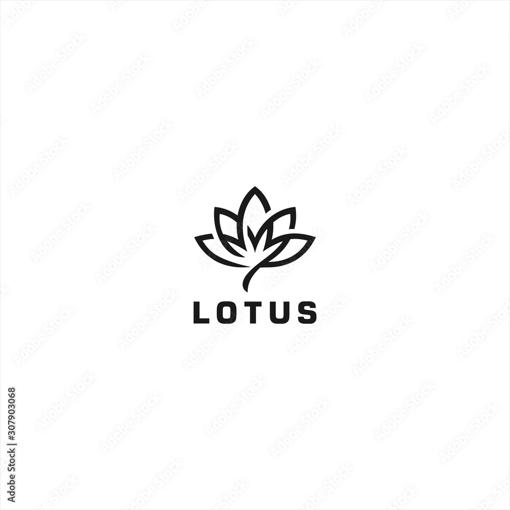 Black Lotus Logo Design Template Stock Vector | Adobe Stock