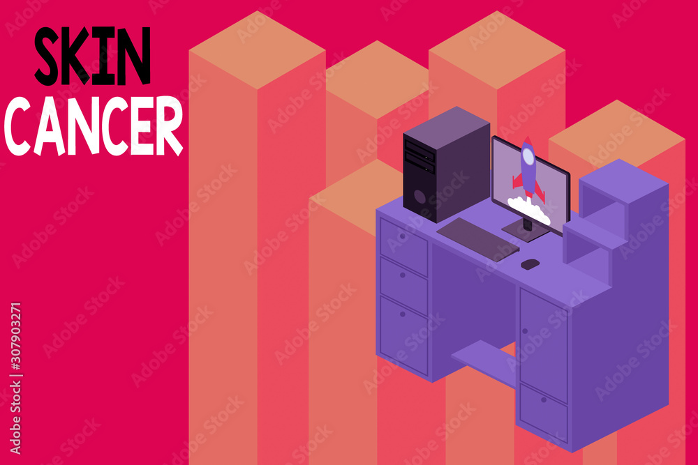 Conceptual hand writing showing Skin Cancer. Concept meaning ...