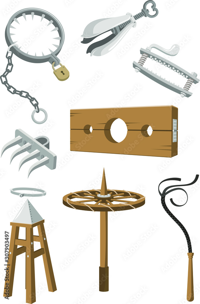 Medieval Torture Elements Stock Vector | Adobe Stock