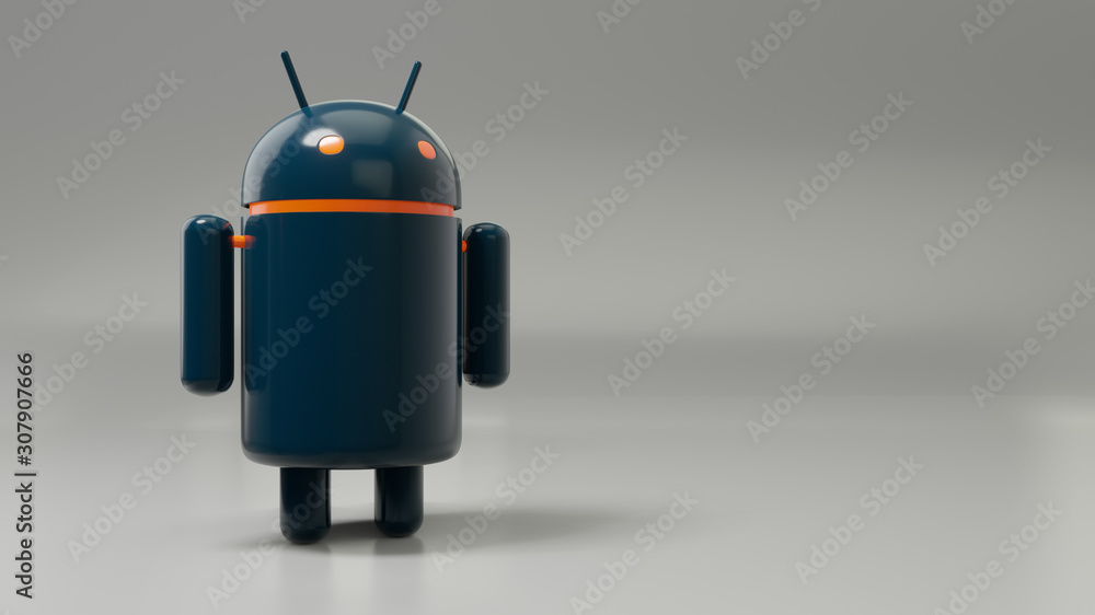 dark Android robot mascot Stock Illustration | Adobe Stock