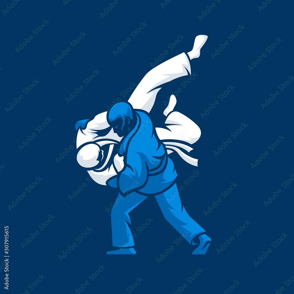 Fighting logo. Judo sport emblem Stock Vector | Adobe Stock