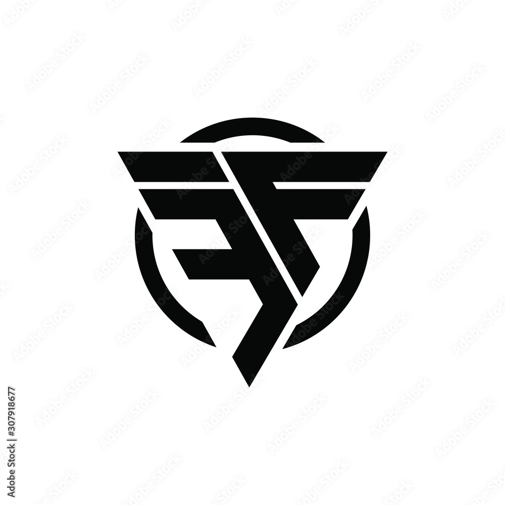 3F F3 Triangle Logo Circle Monogram Design Vector Super Hero Concept ...