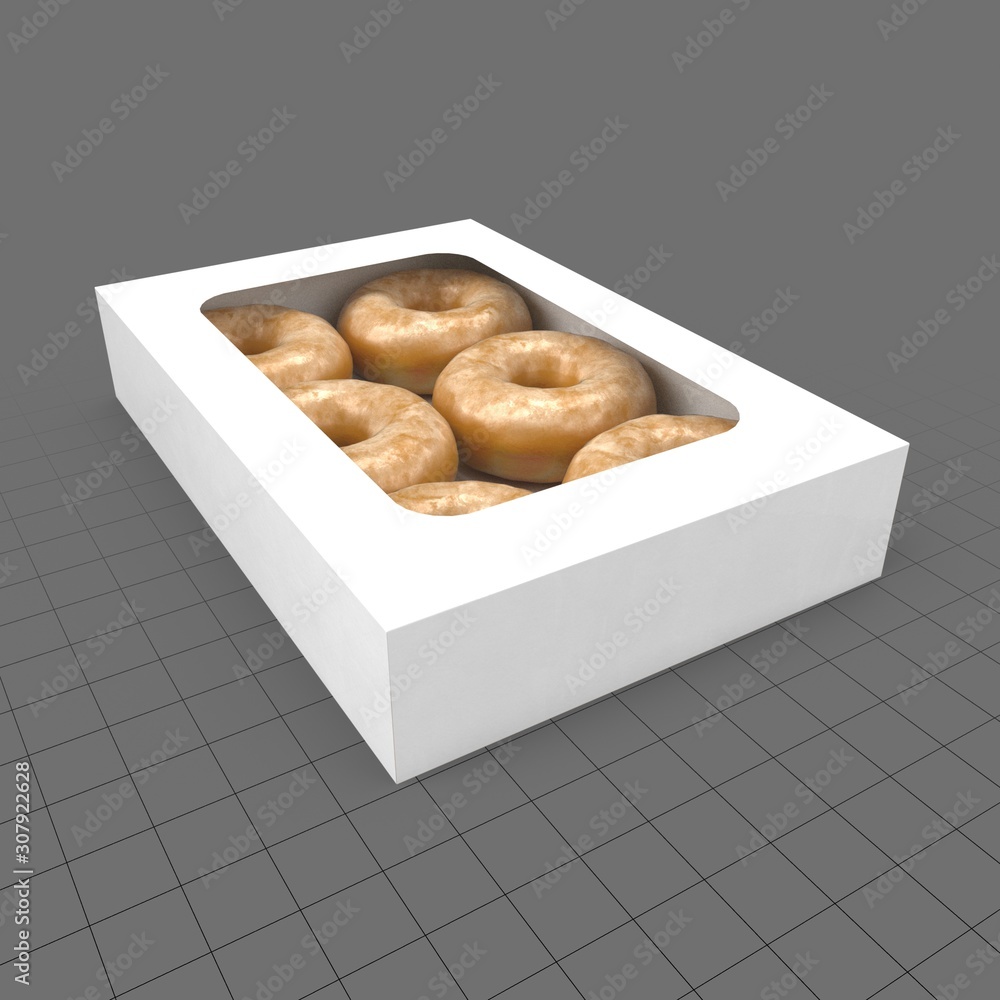 Box of donuts Stock 3D asset | Adobe Stock