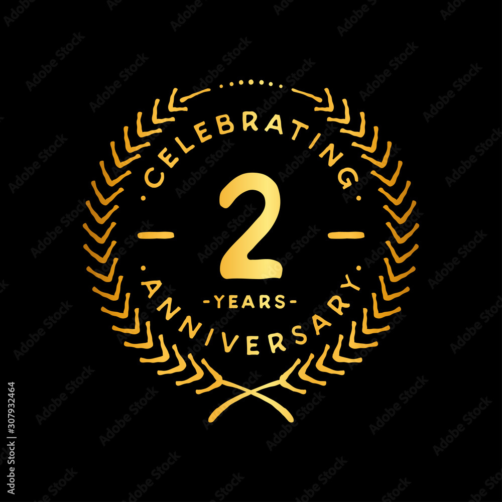 2 years design template. 2nd vector and illustration. Stock Vector ...