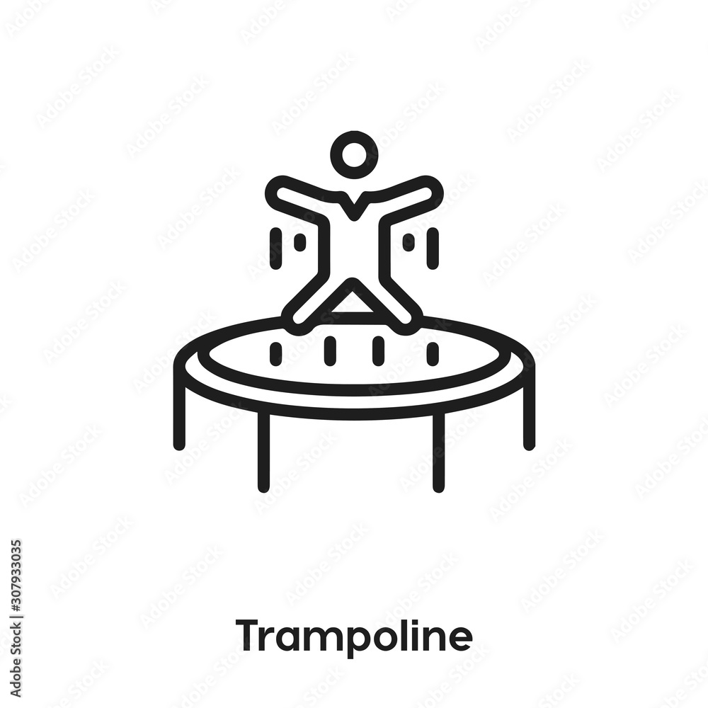 Trampoline icon vector. Jumping trampoline icon vector symbol ...