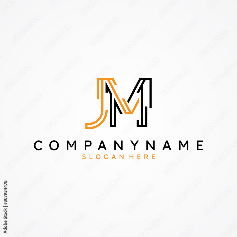 Vector letter JM monogram symbol design minimalist Stock Vector | Adobe ...