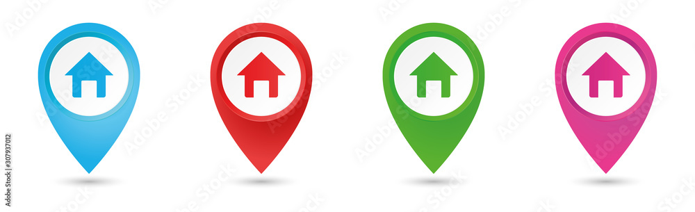 home icon set, map icon on white background Stock Vector | Adobe Stock