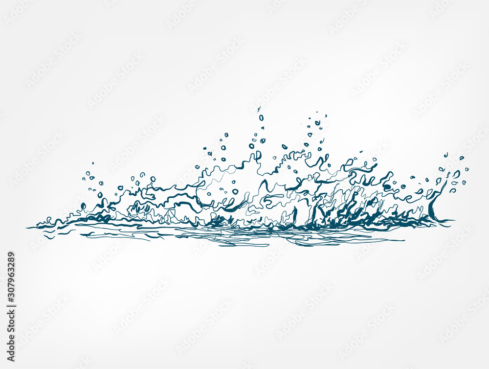 splash vector isolated line water drop Stock Vector | Adobe Stock