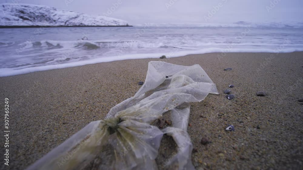 Arctic ocean pollution concept. Plastic pollution trash on the ocean ...