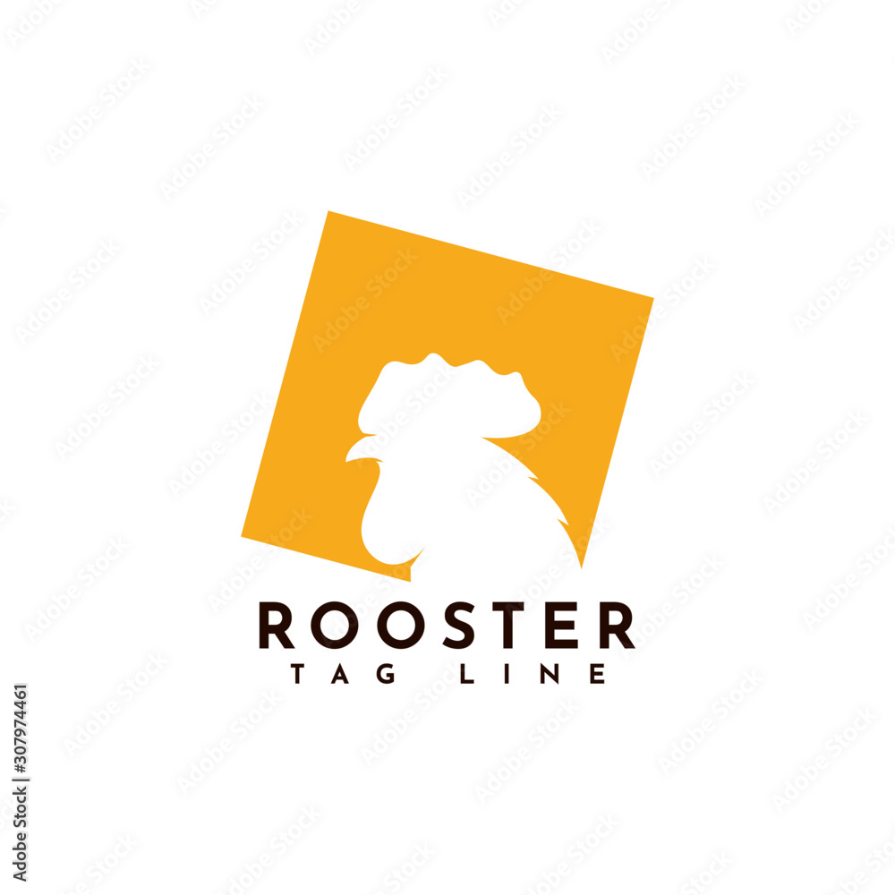 Rooster logo design Stock Vector | Adobe Stock