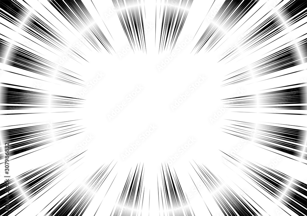 Comic and manga books speed lines background. curve circle, explosion ...