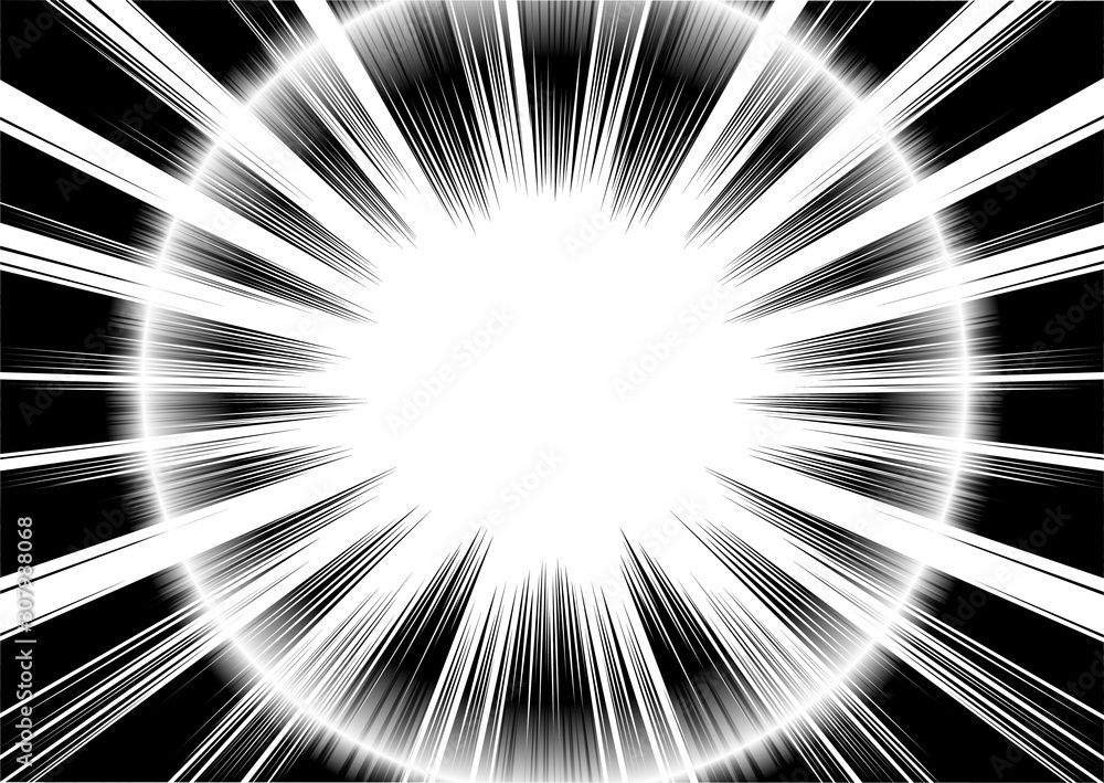 Comic and manga books speed lines background. curve circle, explosion ...