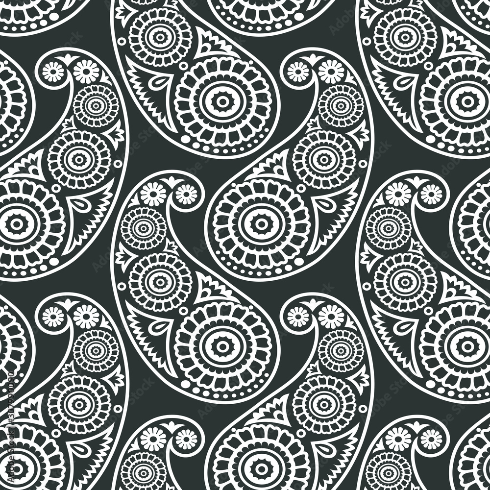 Seamless vector paisley pattern design Stock Vector | Adobe Stock