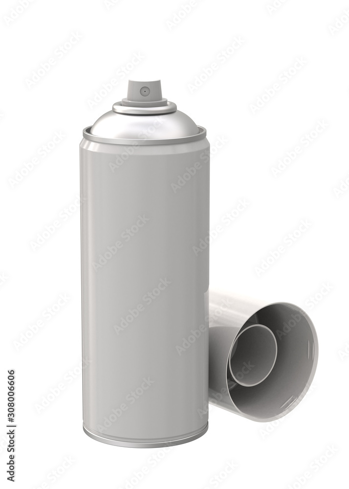 Open White Spray Can. 3D MockUp Isolated on White Background. Stock ...