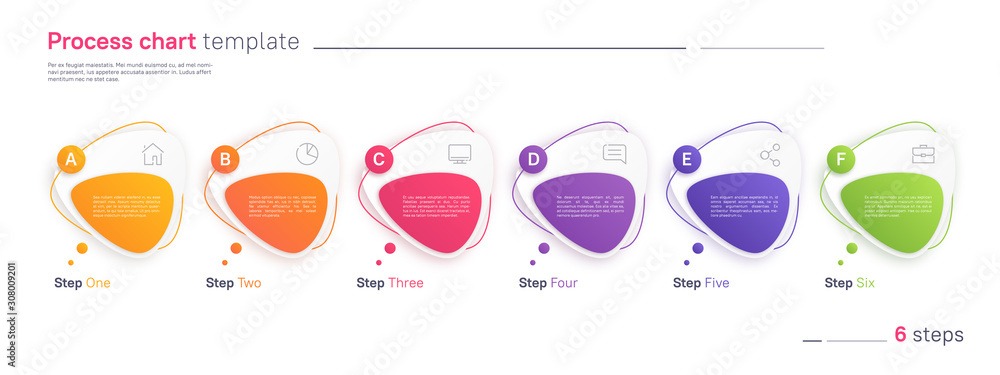 Vector process chart infographic template in the form of horizontal row ...