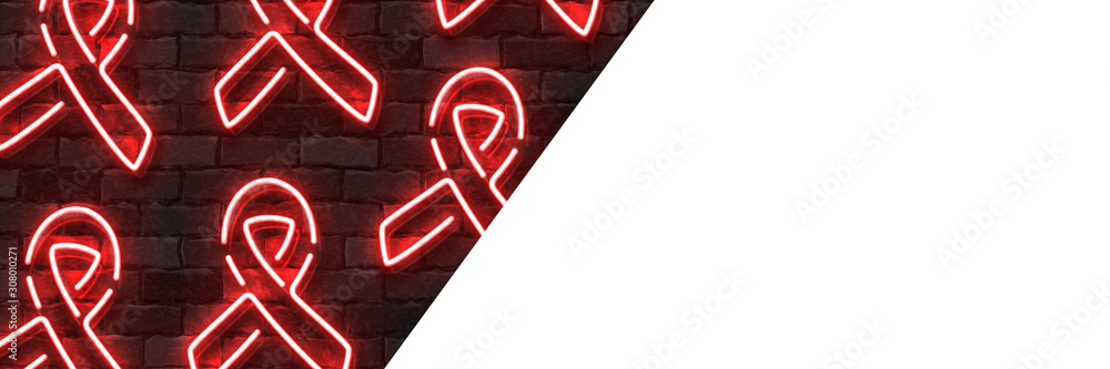 Vector realistic isolated neon sign of December, AIDS Awareness Month ...