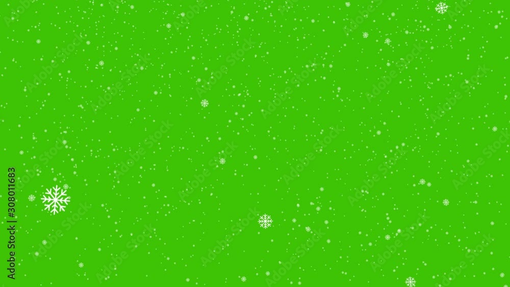 Animated graphic of snow flakes falling on green screen in 4k Stock ...