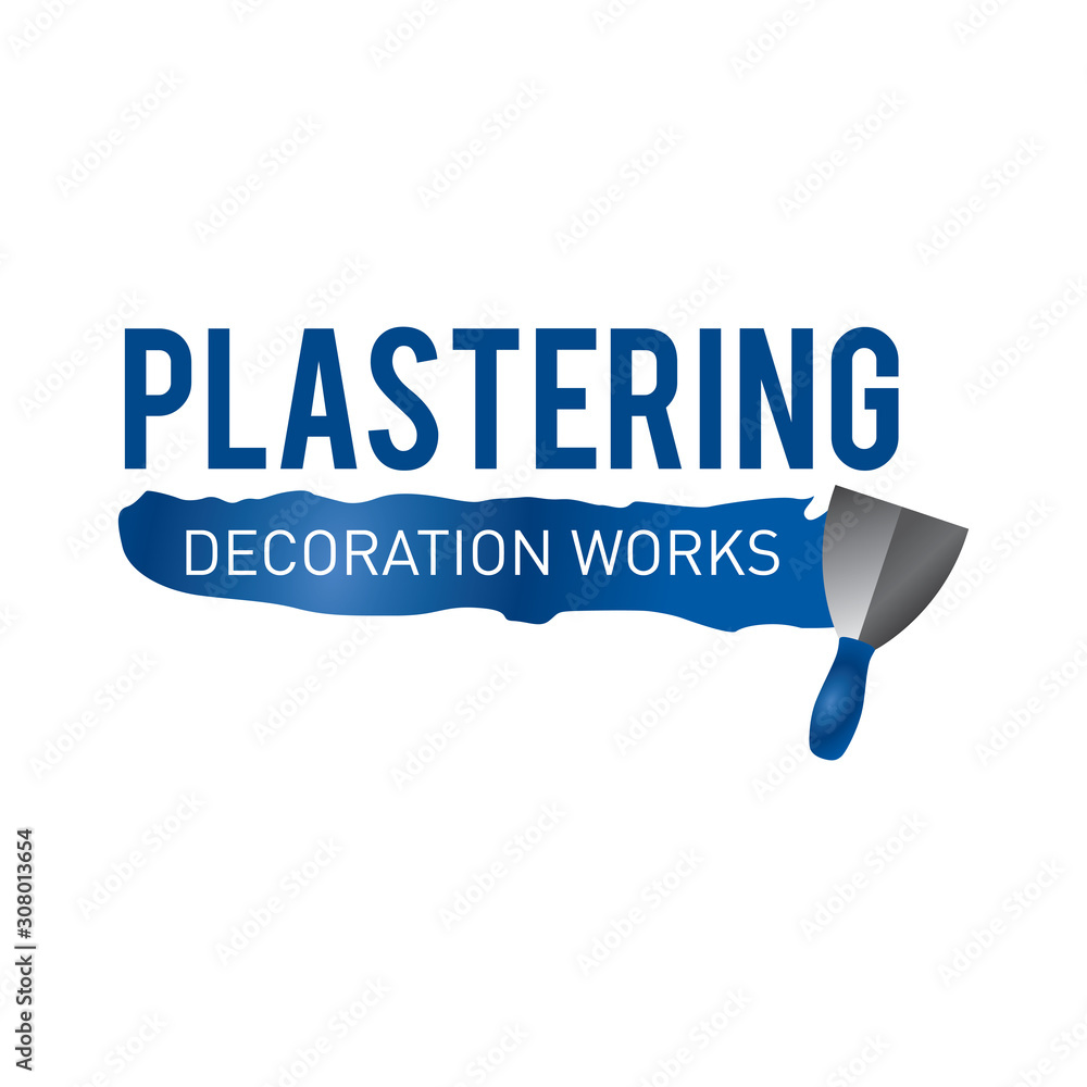 Vector logo of finishing company on plaster and painting vector de ...