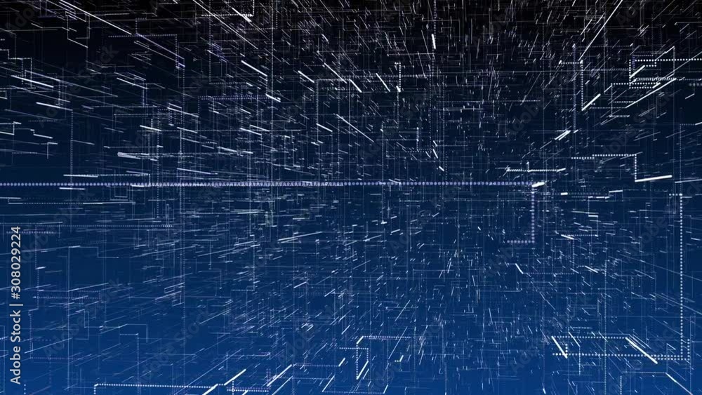 Futuristic volumetric animation with lines. HUD Stock Video | Adobe Stock