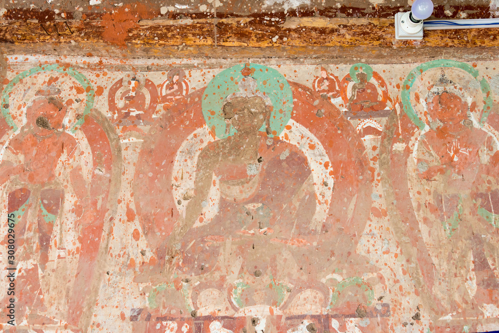 Ladakh, India - Jun 28 2019 - Ancient Mural at Alchi Monastery (Alchi ...