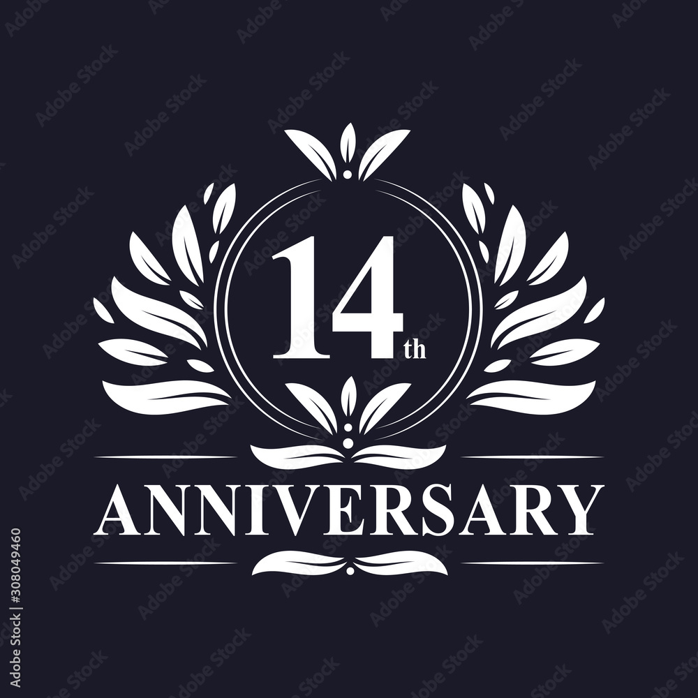 Vetor de 14th Anniversary celebration, luxurious 14 years Anniversary ...
