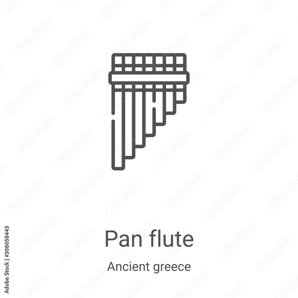 pan flute icon vector from ancient greece collection. Thin line pan ...