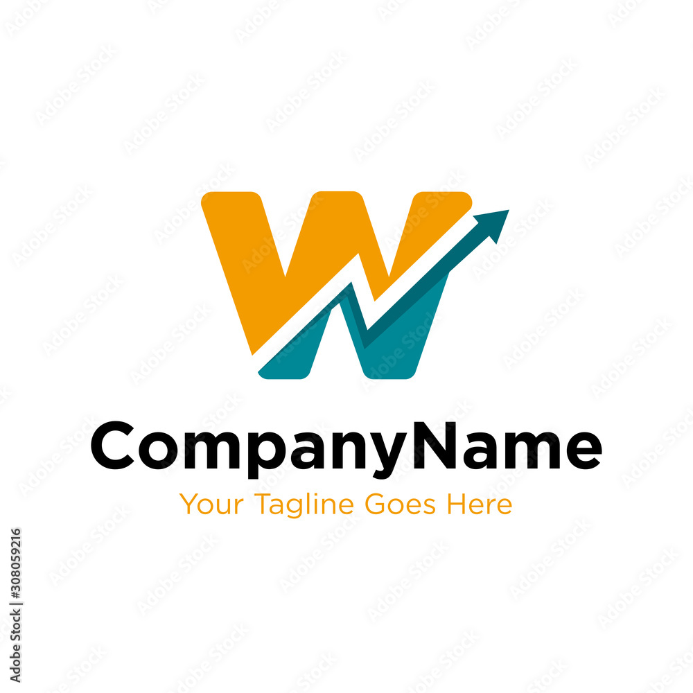 letter W trade marketing logo design vector. initial W and chart ...