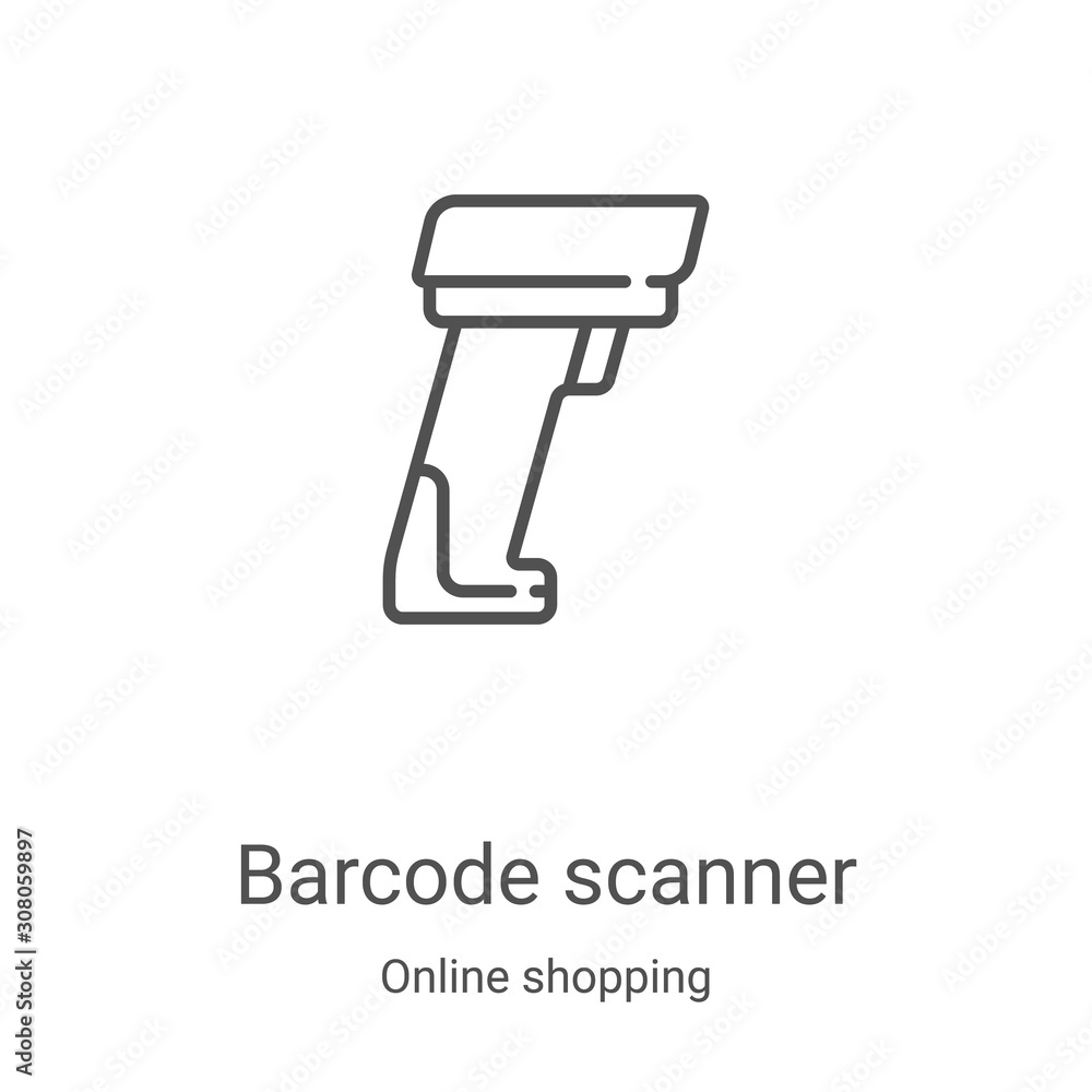 barcode scanner icon vector from online shopping collection. Thin line ...