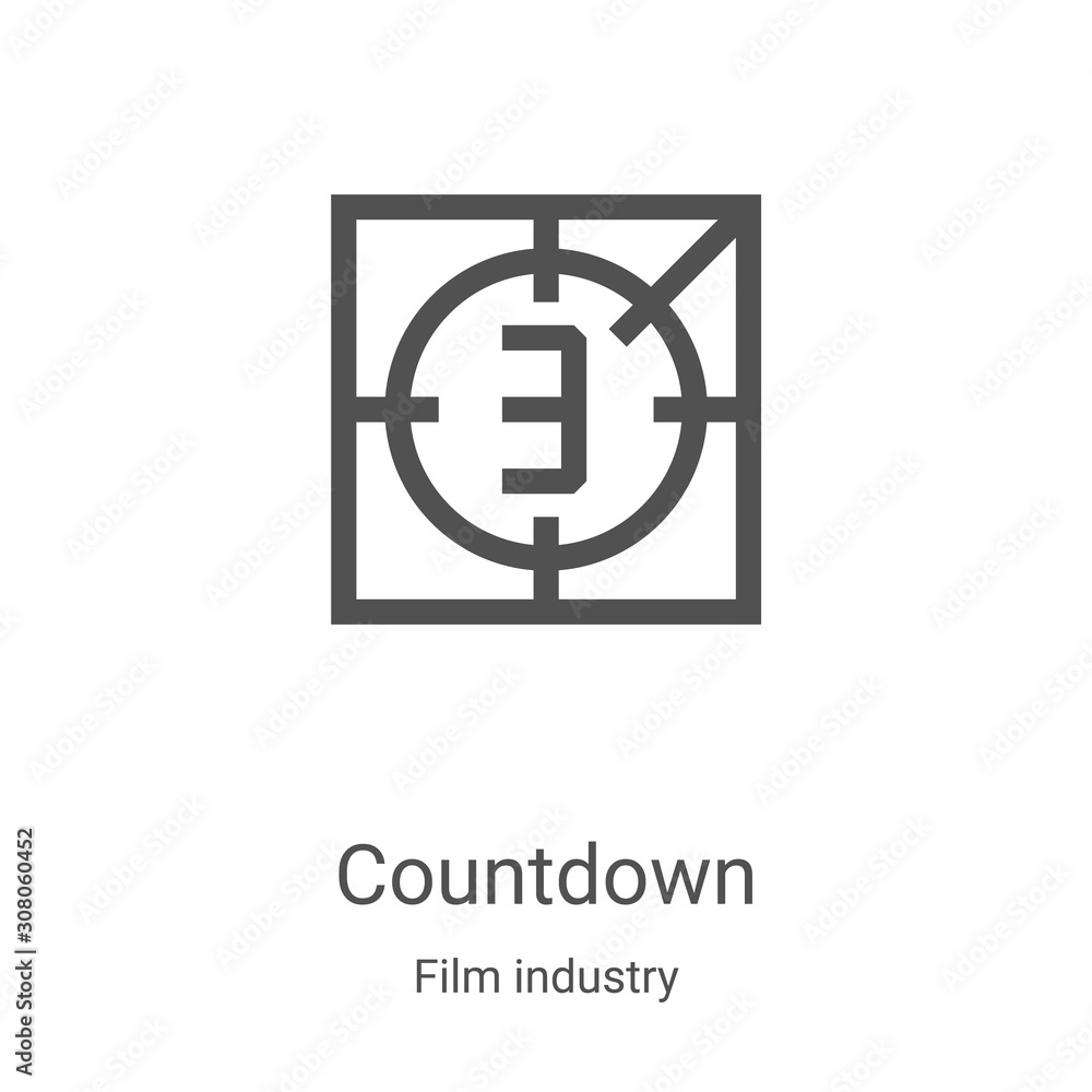 countdown icon vector from film industry collection. Thin line ...