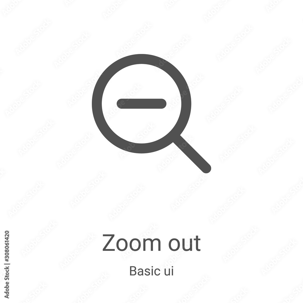 zoom out icon vector from basic ui collection. Thin line zoom out ...
