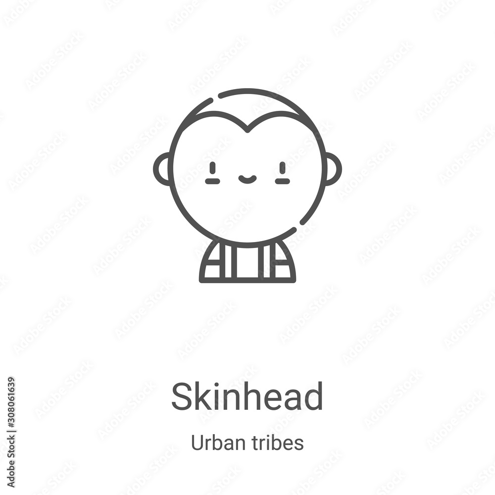 skinhead icon vector from urban tribes collection. Thin line skinhead ...