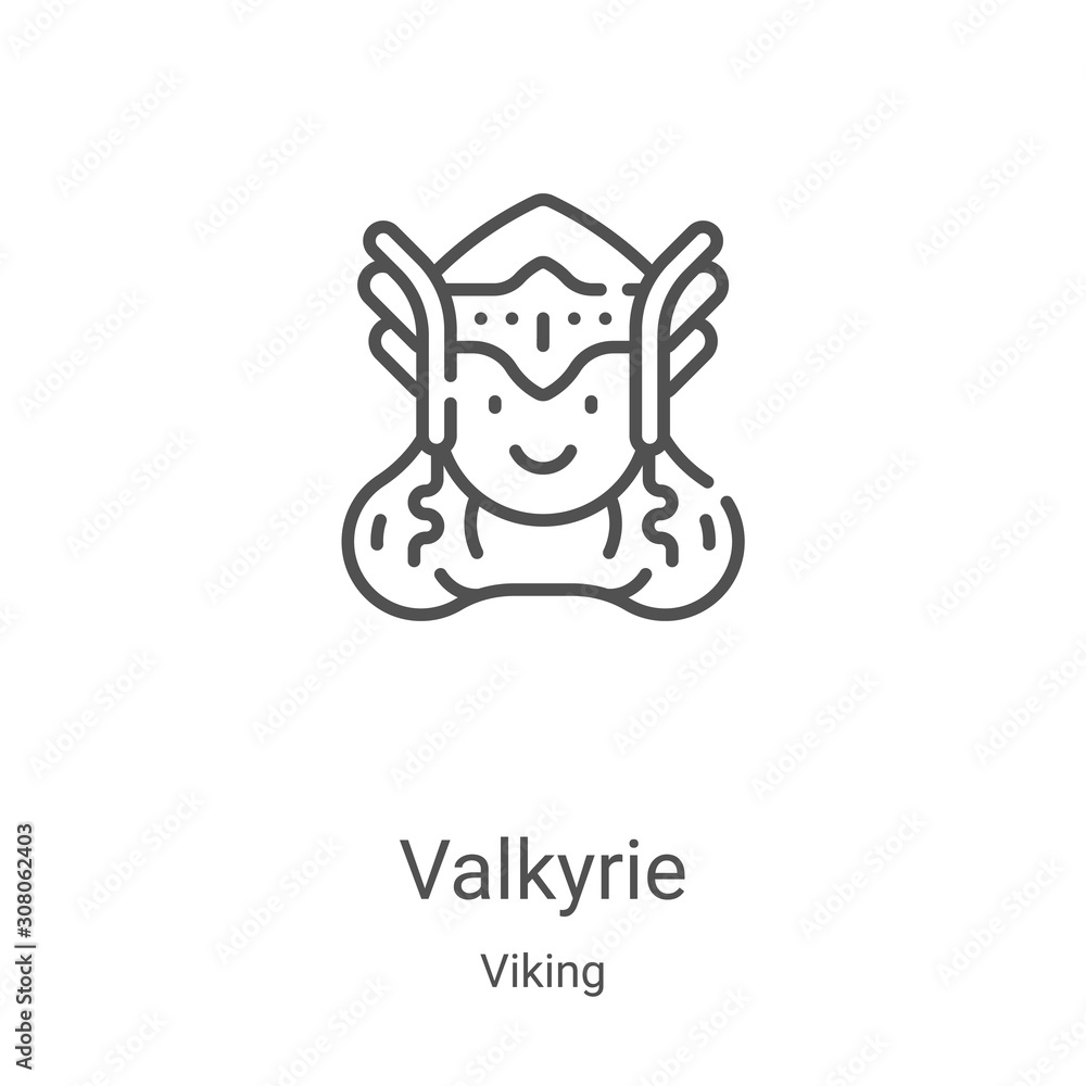 valkyrie icon vector from viking collection. Thin line valkyrie outline ...