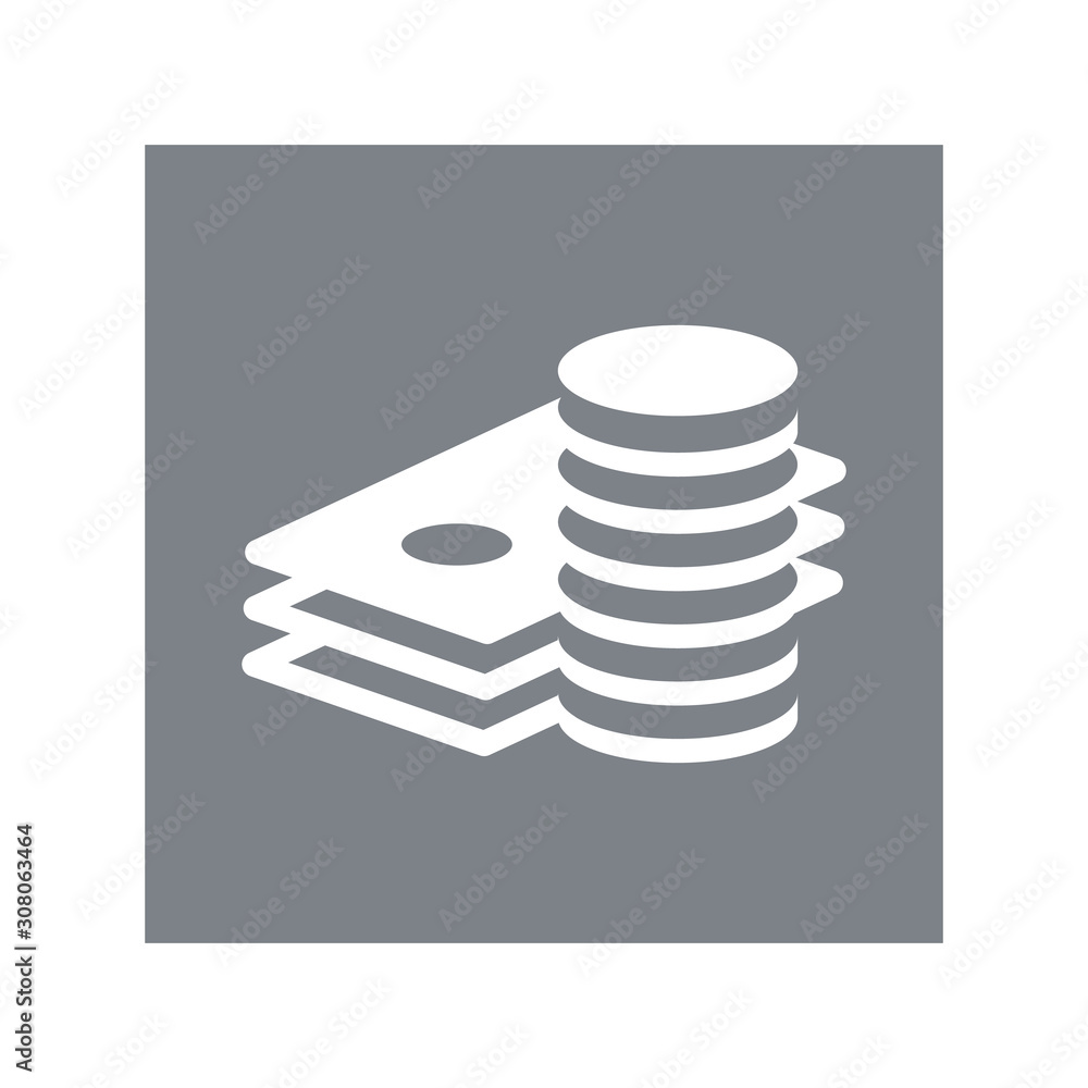 Cash Icon in trendy flat style isolated on grey background. Money ...