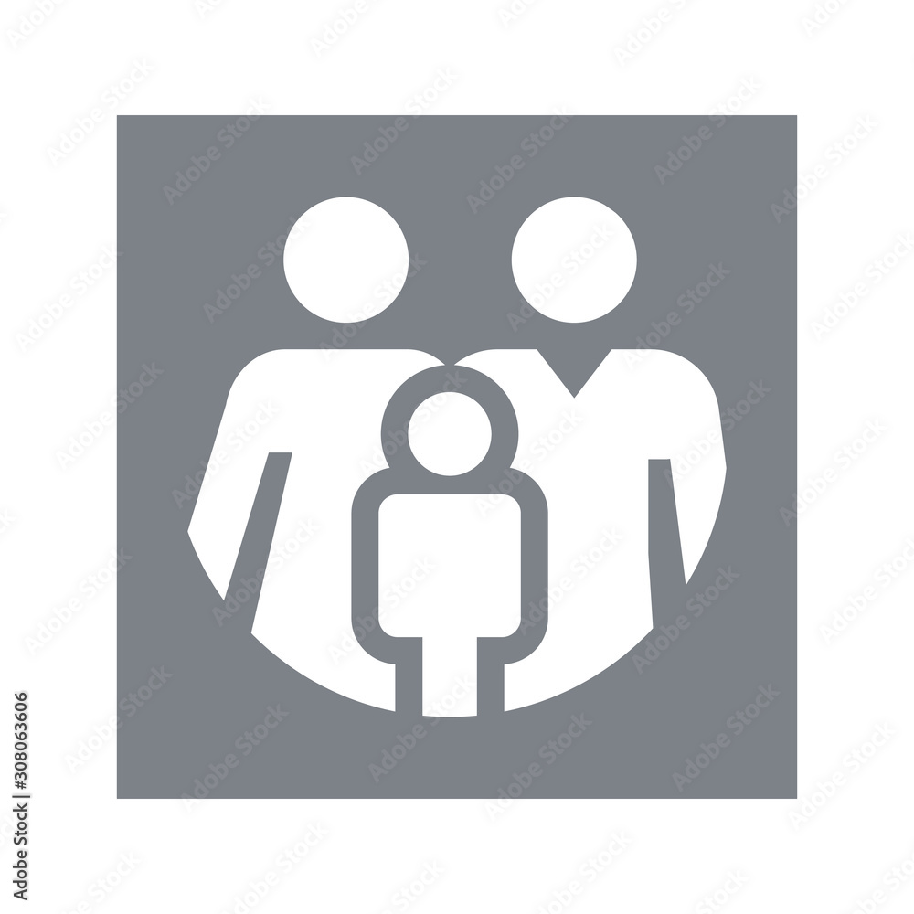 Family Icon in trendy flat style isolated on grey background. Parents ...
