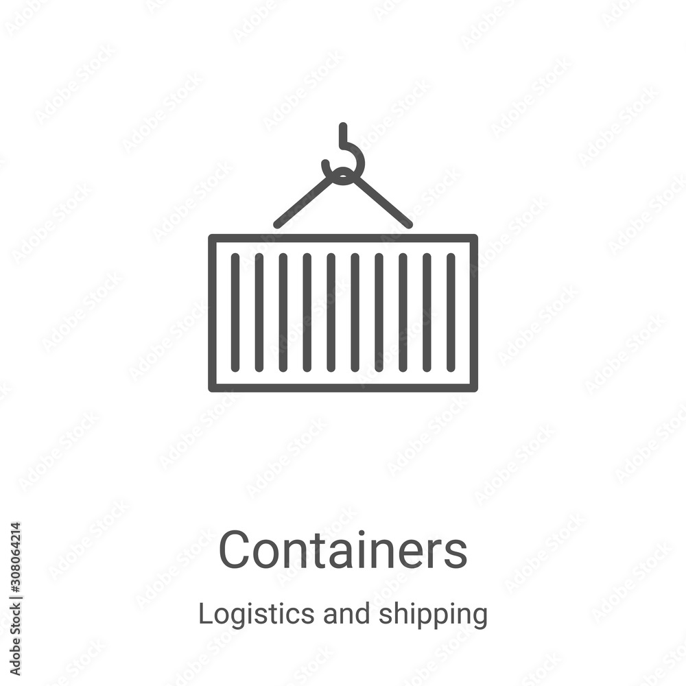 containers icon vector from logistics and shipping collection. Thin ...