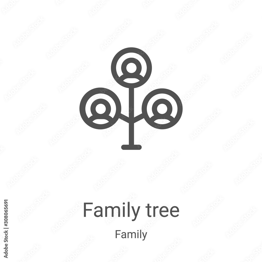 family tree icon vector from family collection. Thin line family tree ...