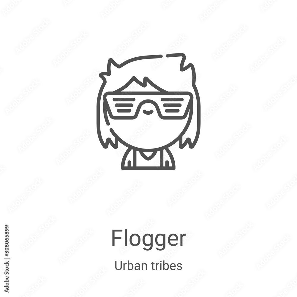 flogger icon vector from urban tribes collection. Thin line flogger ...