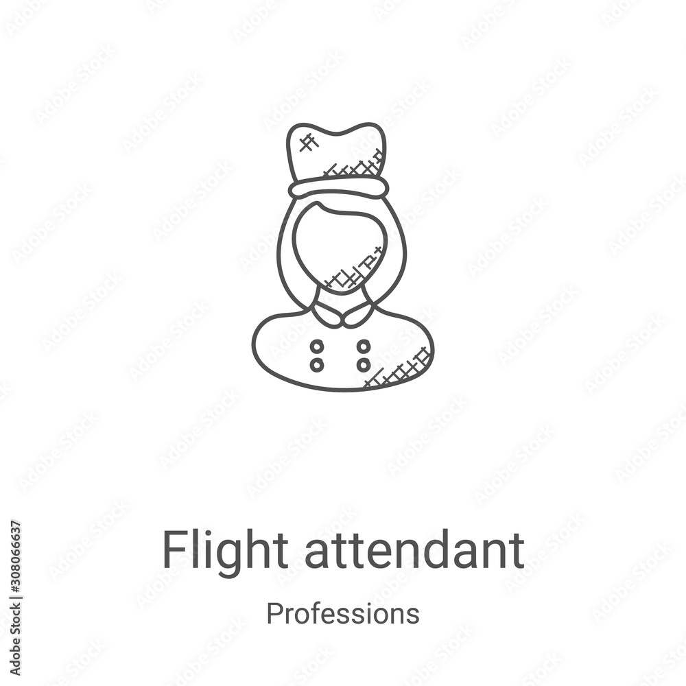flight attendant icon vector from professions collection. Thin line ...