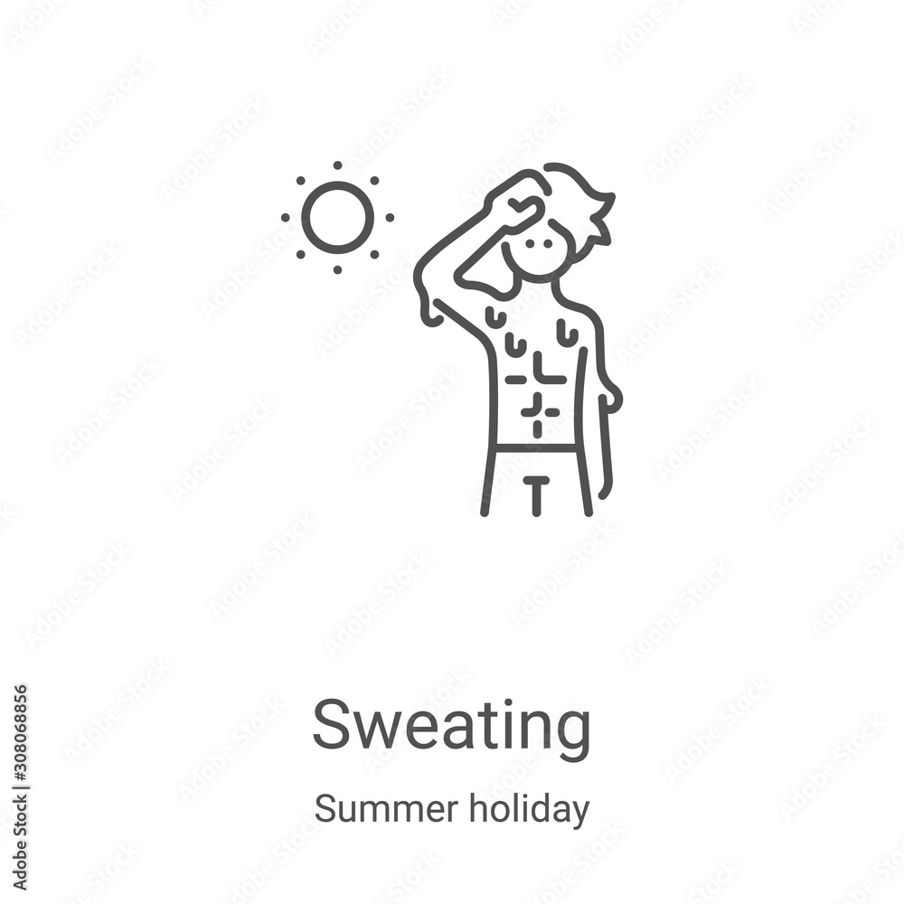 sweating icon vector from summer holiday collection. Thin line sweating ...