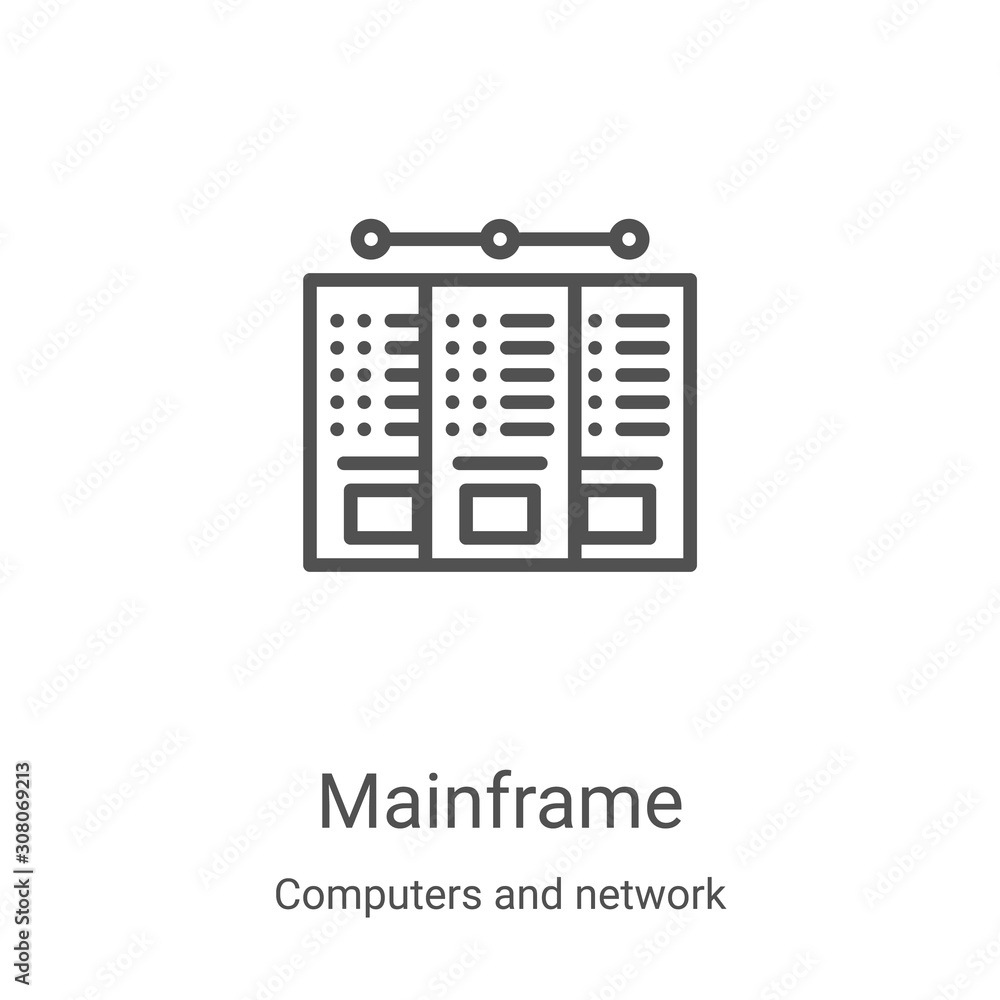 mainframe icon vector from computers and network collection. Thin line ...