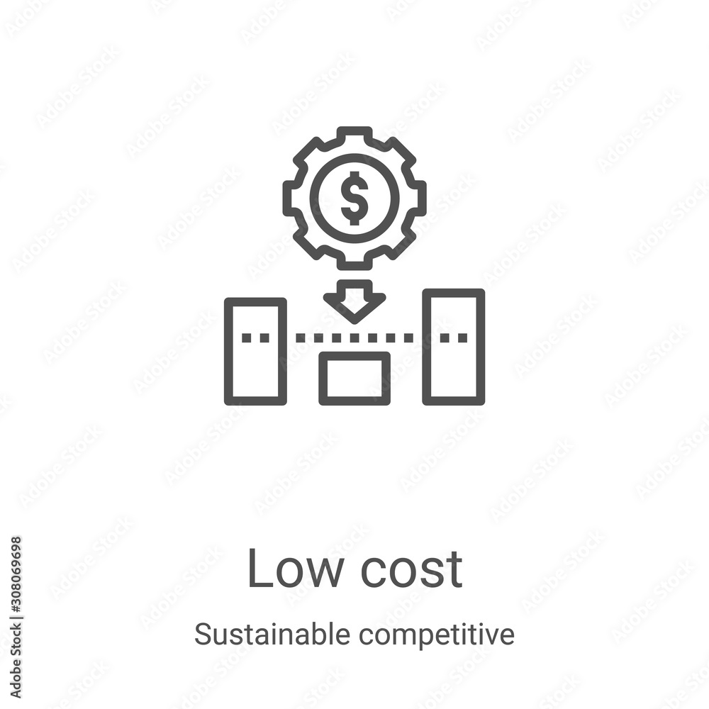 low cost icon vector from sustainable competitive advantage collection ...