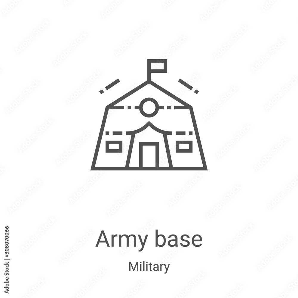army base icon vector from military collection. Thin line army base ...