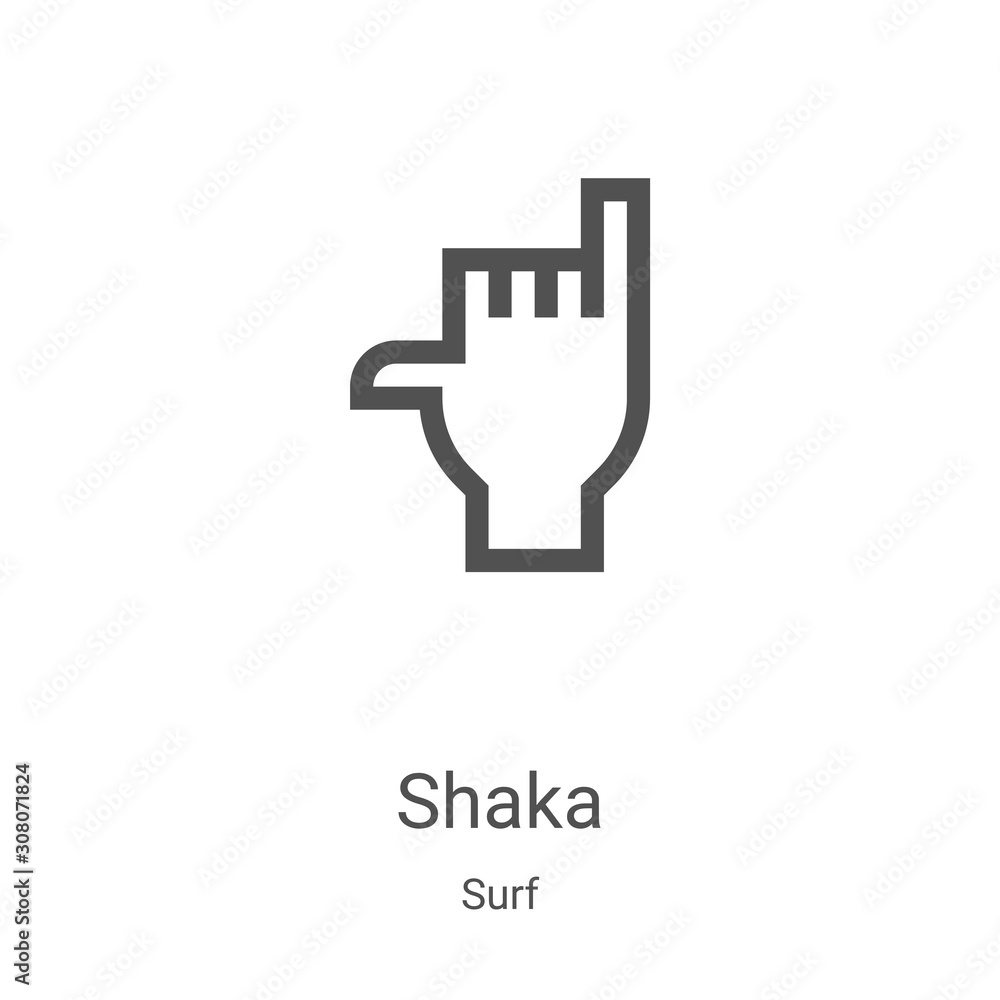 shaka icon vector from surf collection. Thin line shaka outline icon ...