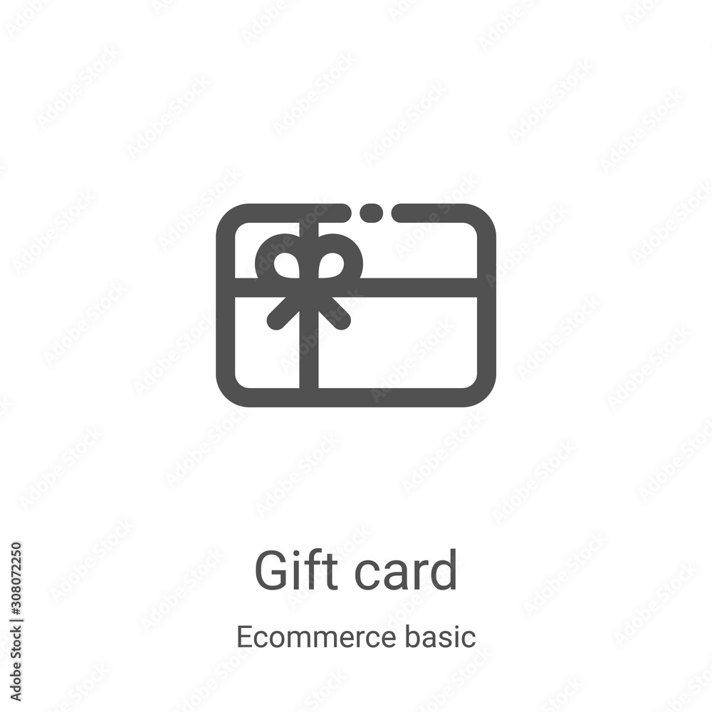 gift card icon vector from ecommerce basic collection. Thin line gift ...