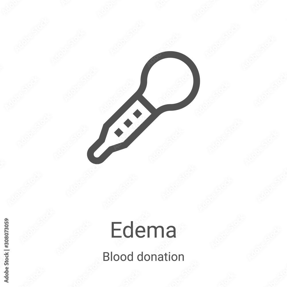 edema icon vector from blood donation collection. Thin line edema ...