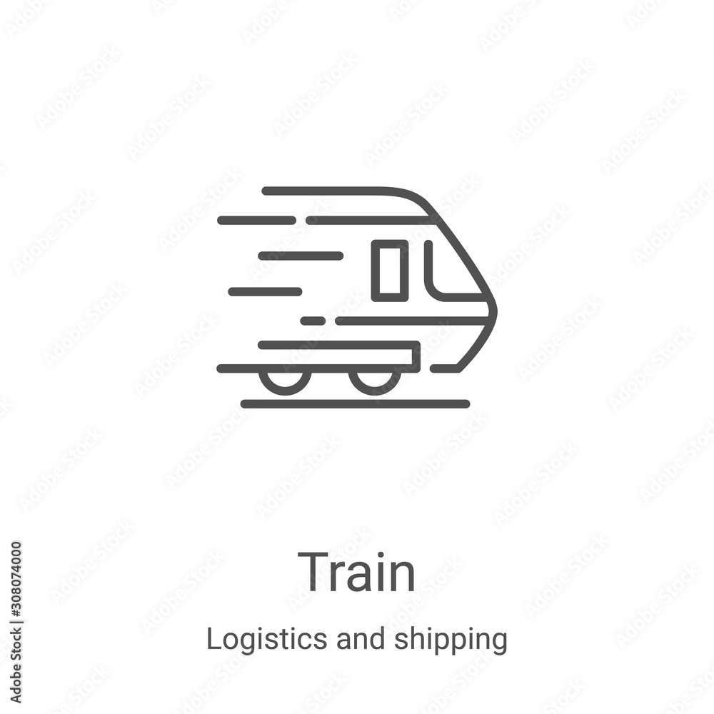 train icon vector from logistics and shipping collection. Thin line ...