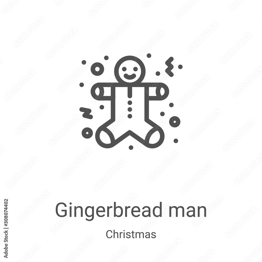 gingerbread man icon vector from christmas collection. Thin line ...
