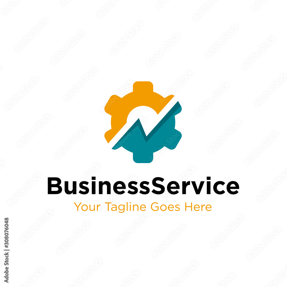 trade marketing service logo design vector template illustration. gear ...